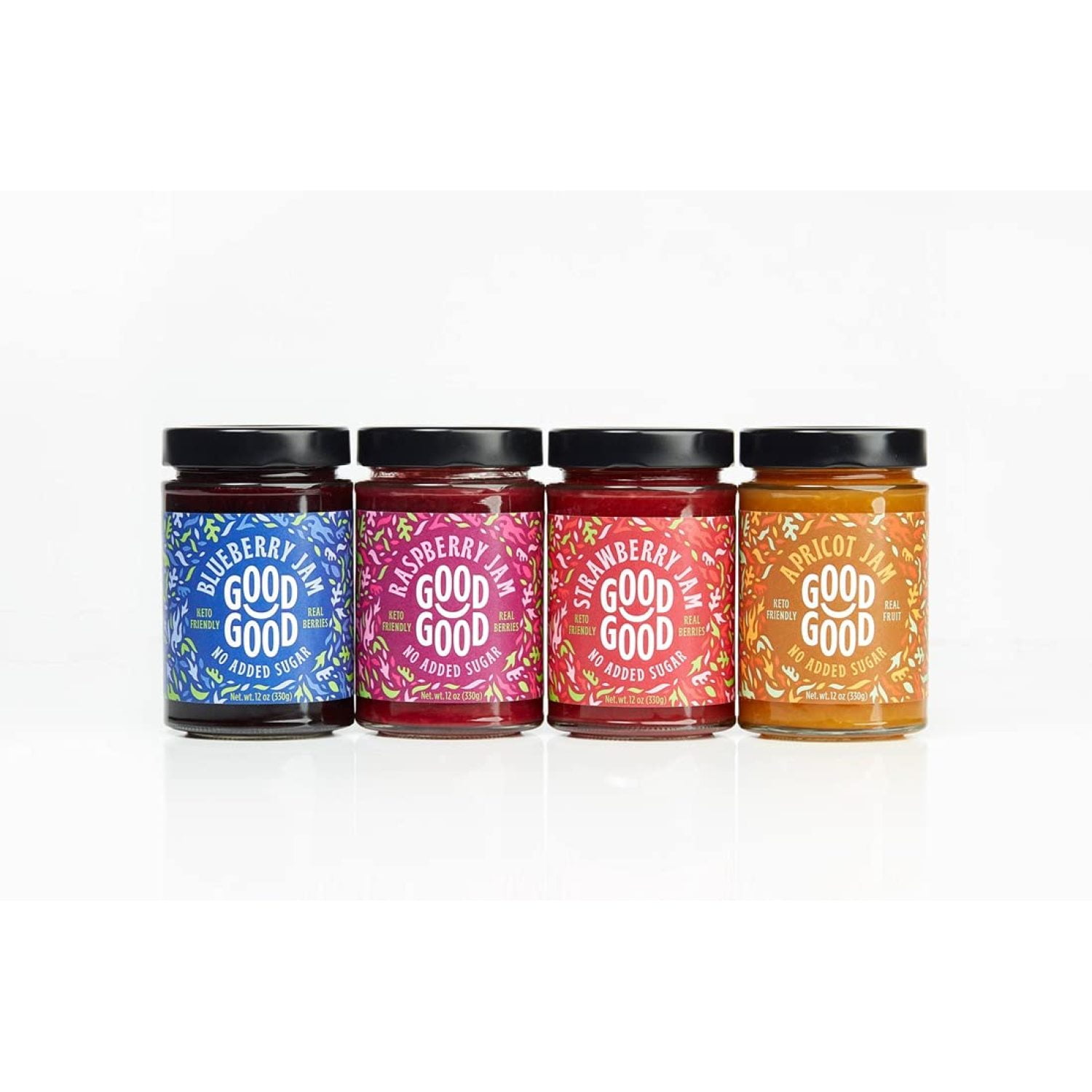 LDHF No Added Sugar Fruit Jam Variety Pack of 4 - Keto Friendly Jelly ...