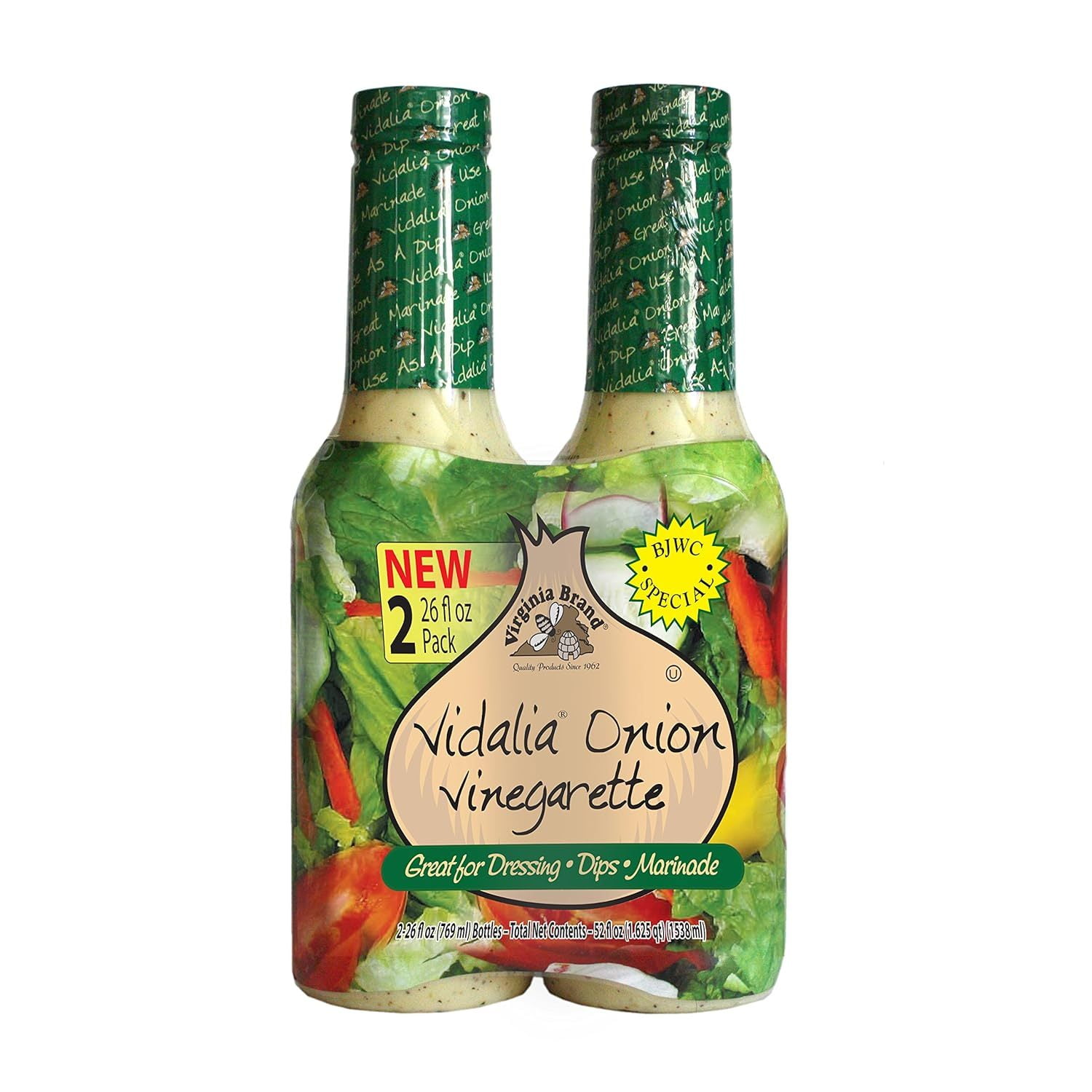 LDHF All Natural Vidalia Onion Vinegarette, Dual Pack 52 Fluid Ounce ...