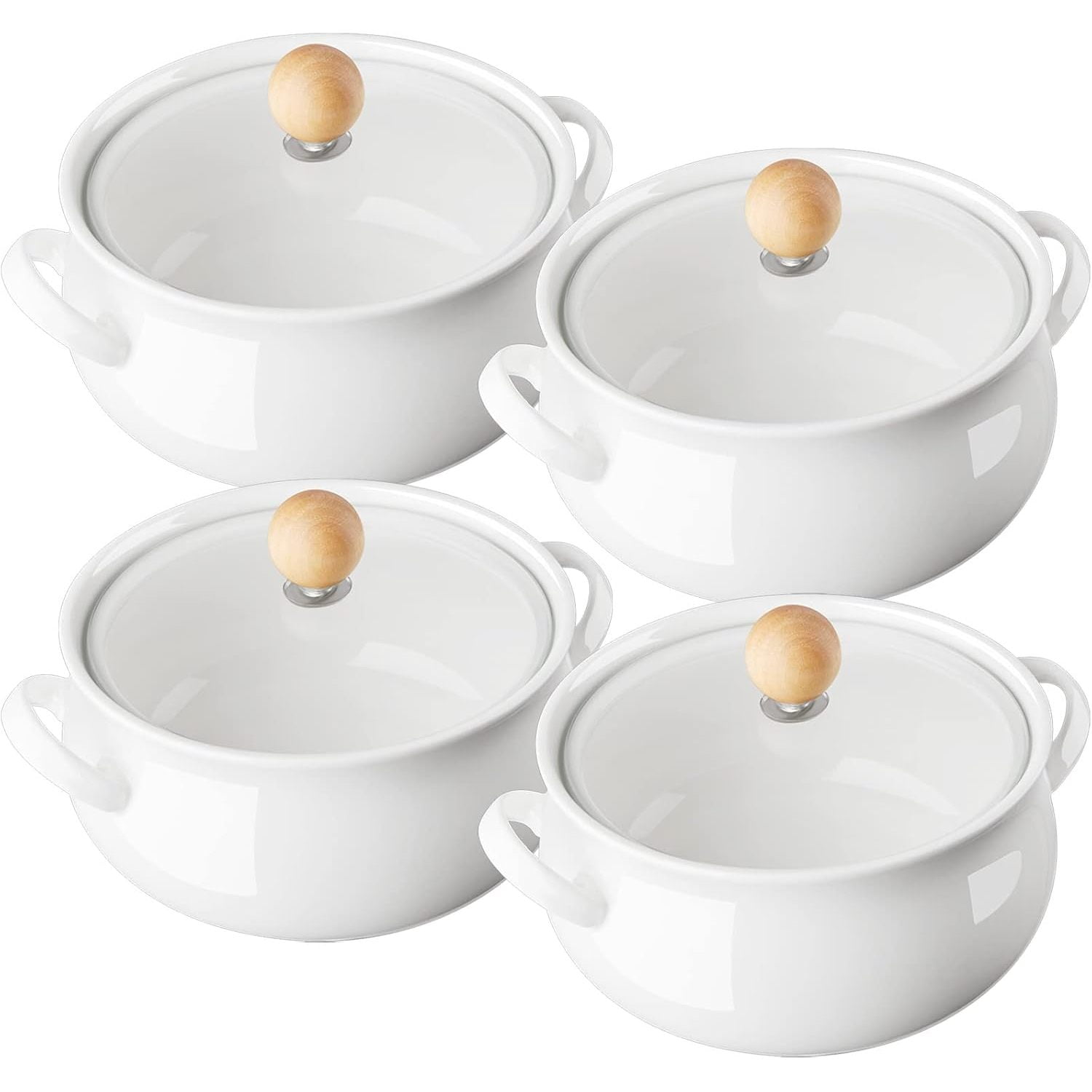 LDHF Small French Onion Soup Bowls, 18 OZ Soup Crocks with Double ...