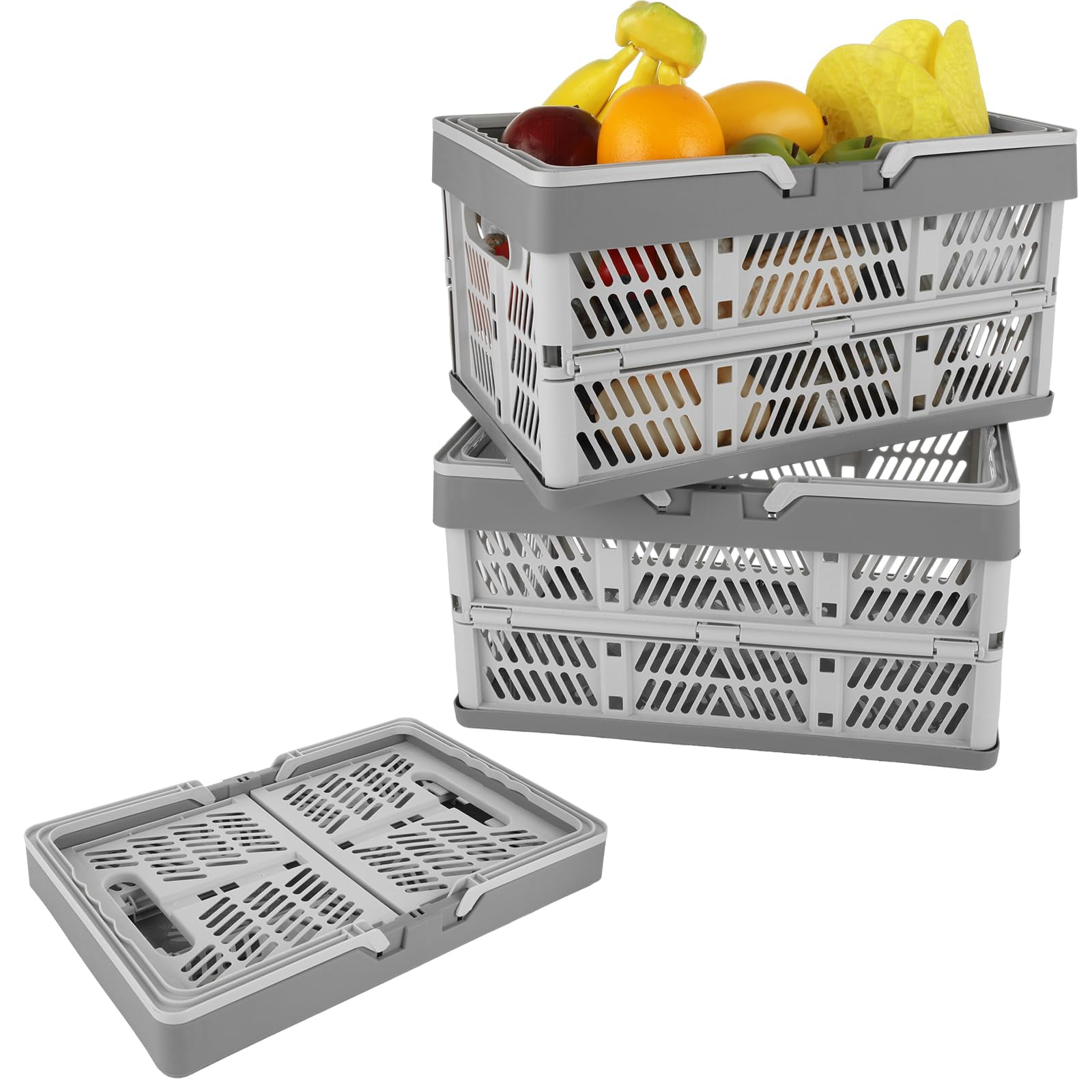 LDHHYH 3 Pack Plastic Milk Crates for Storage, 20L Stackable Storage ...