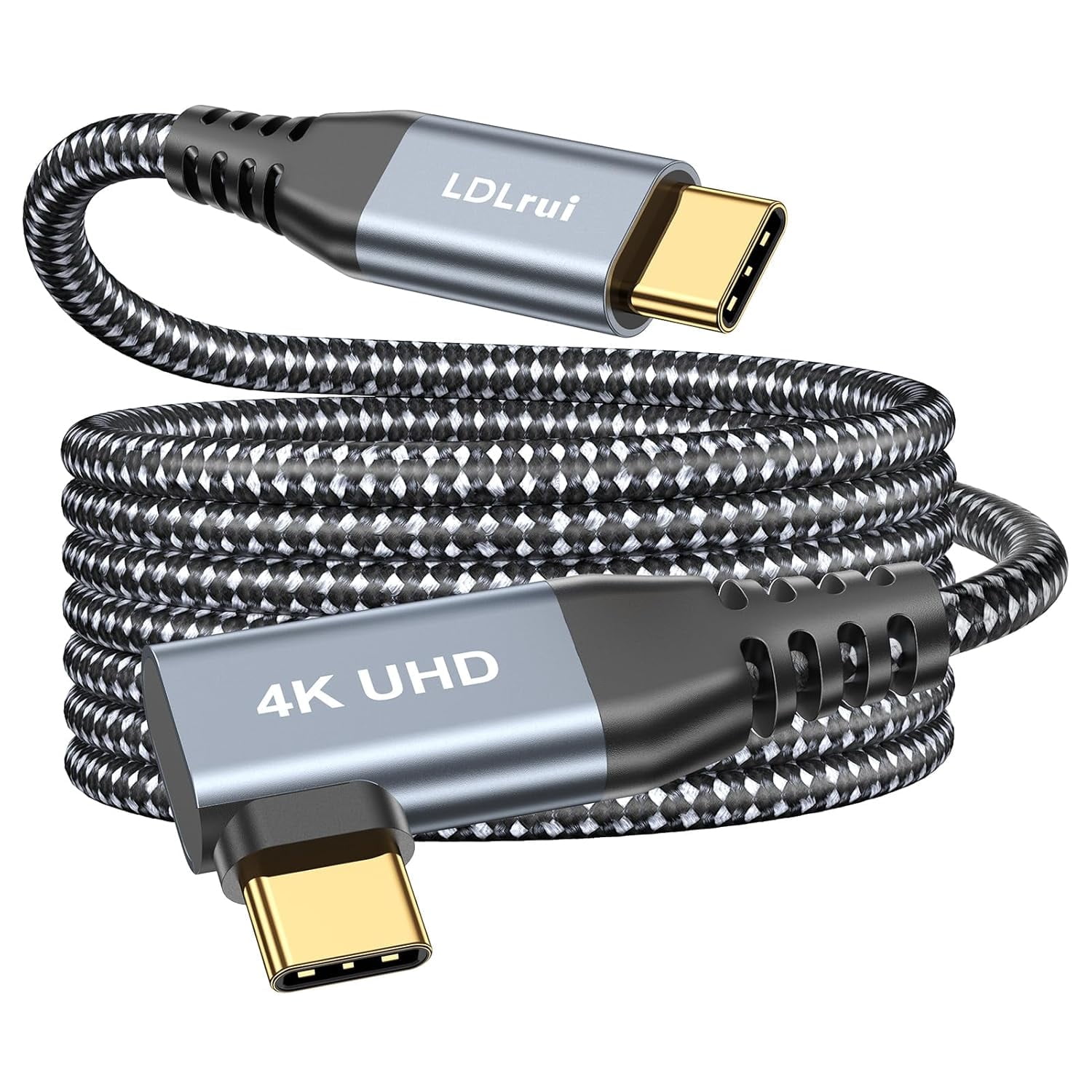 LDLrui USB C Monitor Cable 6ft USB C to USB C Video Cable Right Angle ...