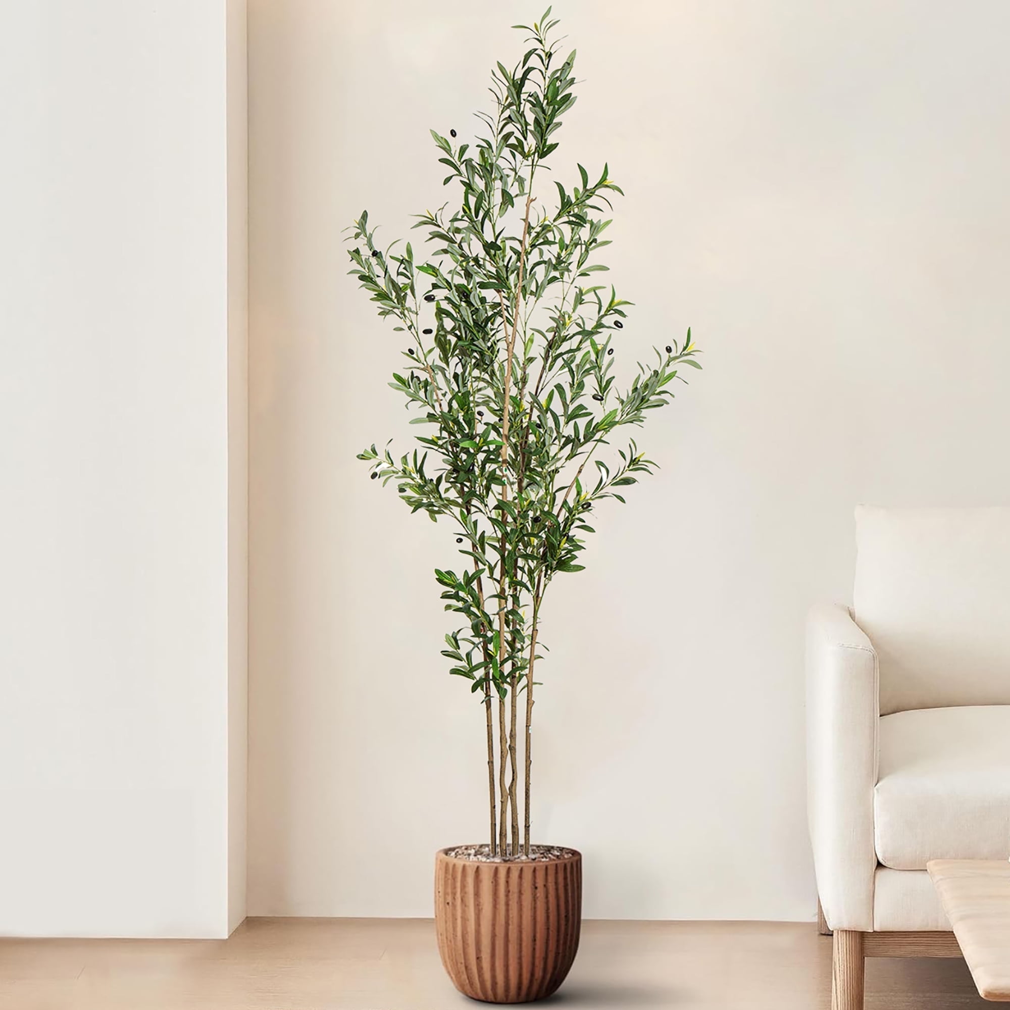 7ft Olive Tree Artificial Olive Plant Indoor, Faux Fake Olive Trees ...