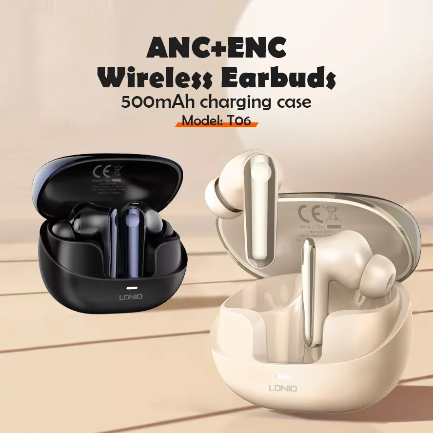LDNIO Premium Noise Cancellation Wireless Earbuds with 500mAh Charging ...