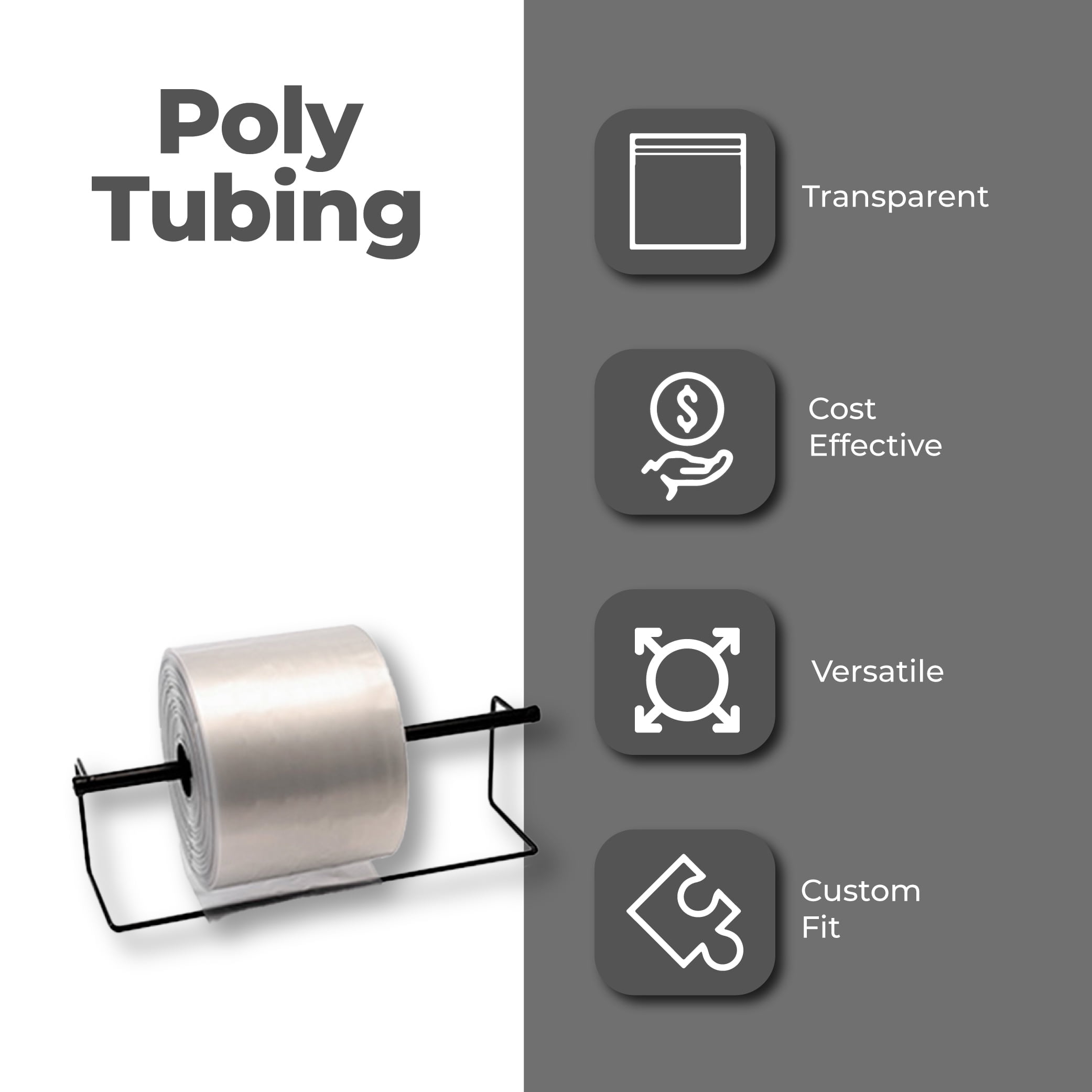 7" Clear Poly Tubing 4 Mil 1500 Feet/Roll Single Roll - Walmart.com