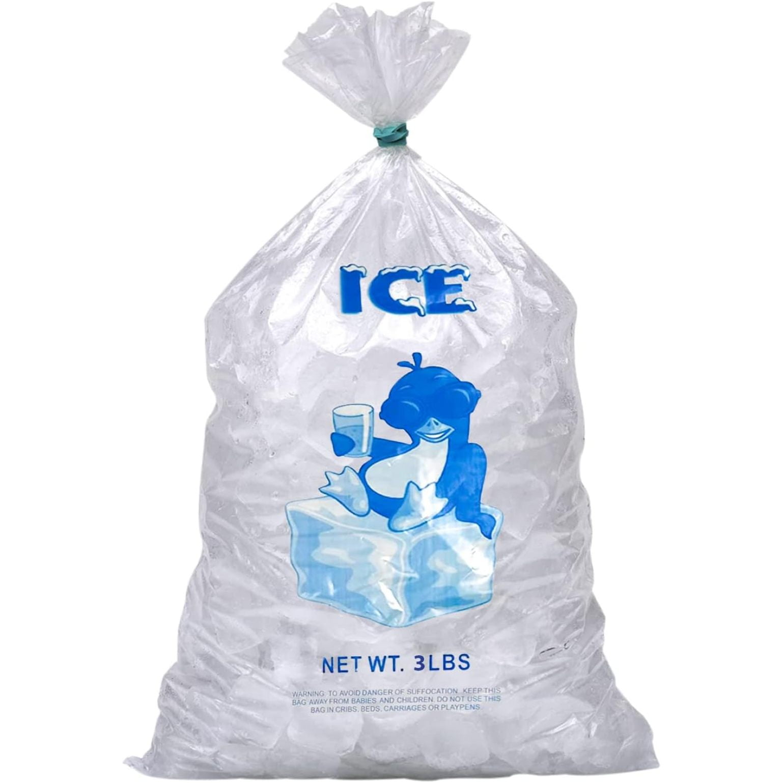LDPE Ice Bags - 3 LB - 6"x19" - 1000 Bags - 1.25 mil - Clear - Walmart.com