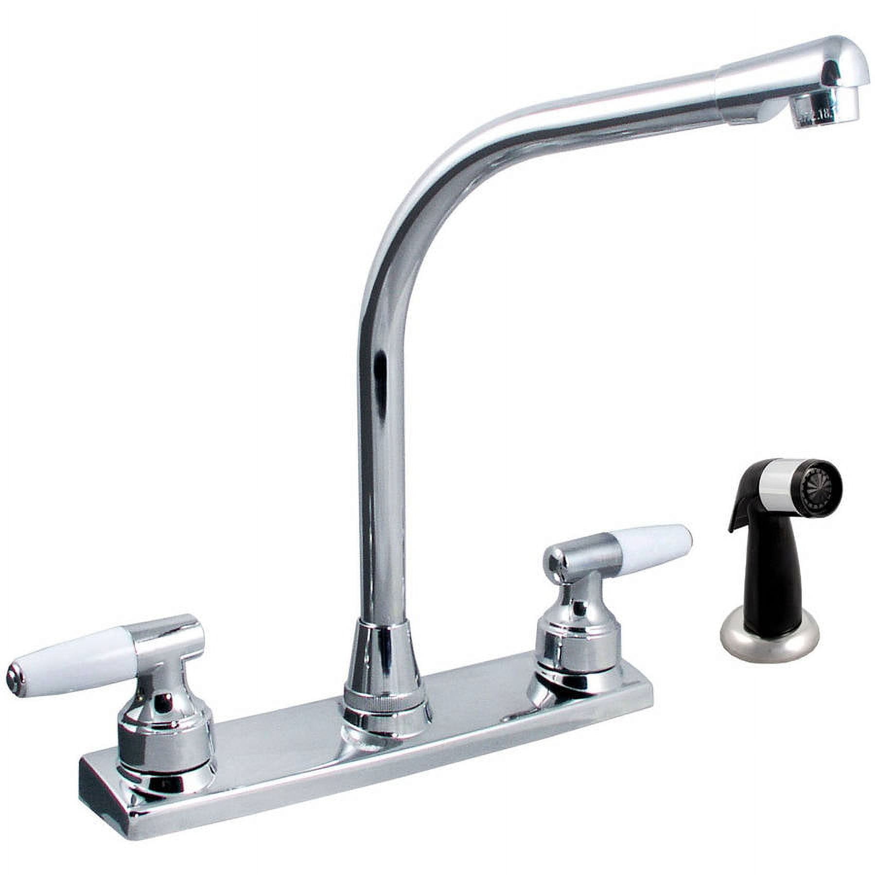 LDR Two Handle Chrome Kitchen Faucet Side Sprayer Included - Walmart.com