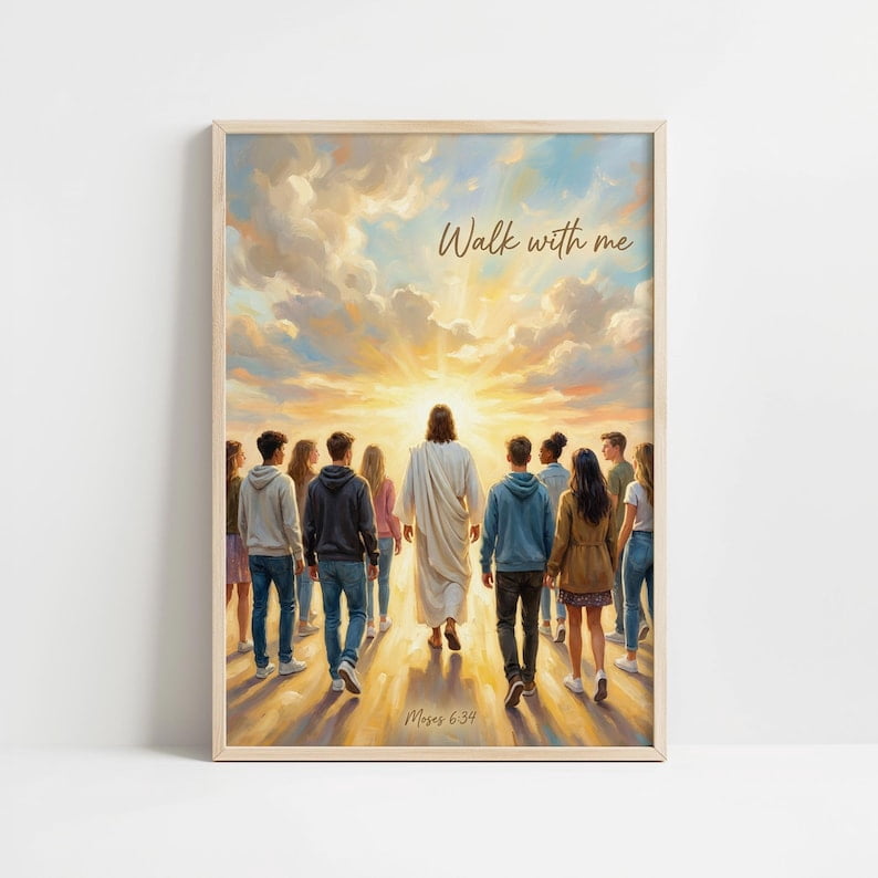 LDS 2026 Youth Theme Art - Walk With Me Inspirational Jesus Poster ...