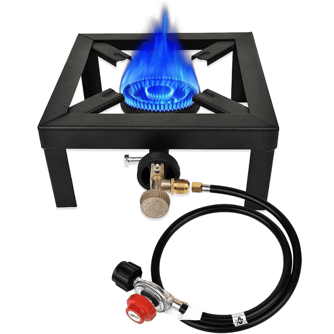 LDYSO 1 Burner Portable Camping Stove Single Burner Propane Gas Cooker Cast Iron Burner Outdoor ...