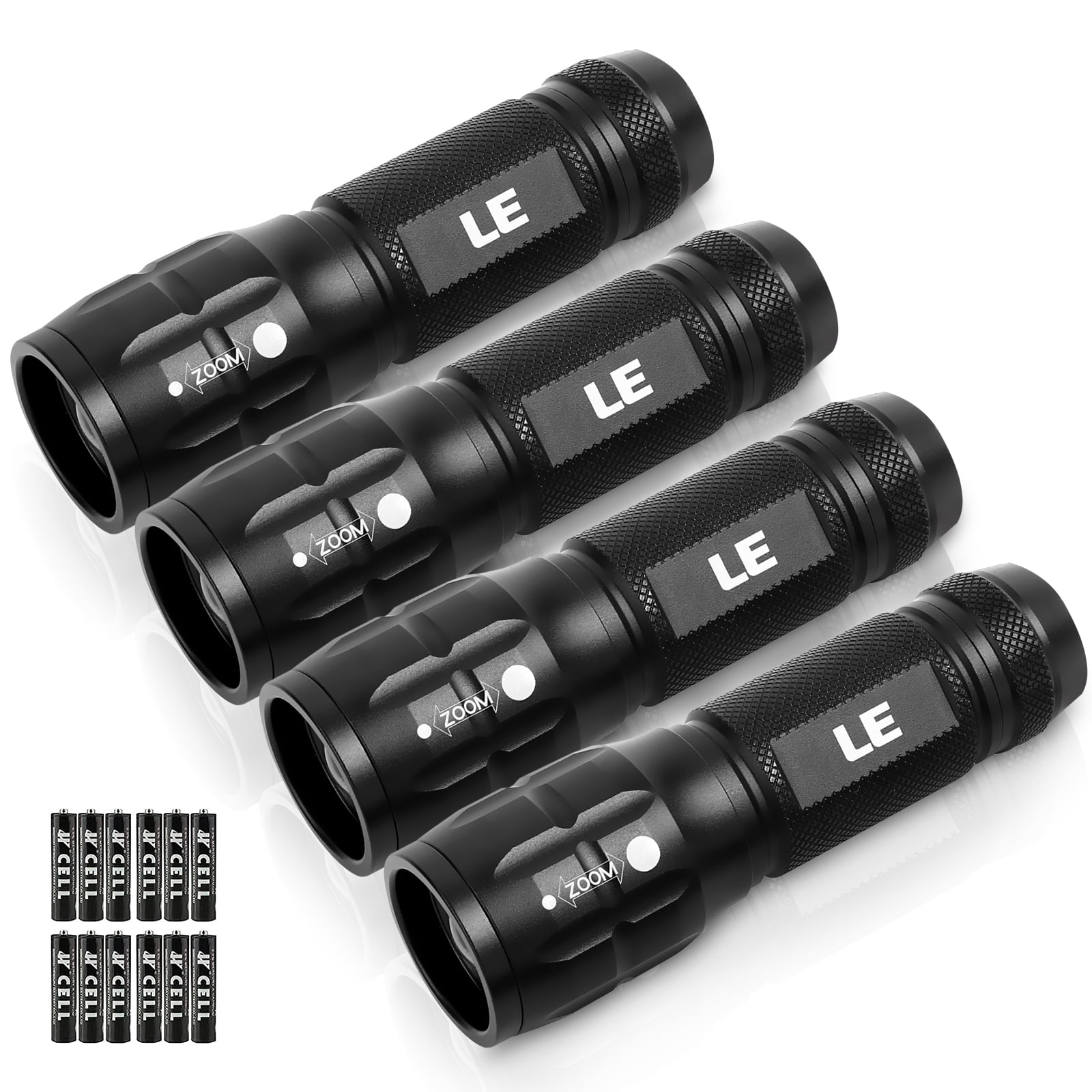 LE 4-Packs LED Flash Light LE1000 High Lumens, Mini Multifunction ...