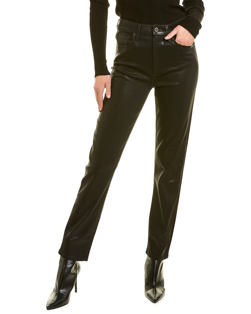 LE JEAN Womens Lara Black Coated High-Rise Slim Stovepipe Jean, 25 ...