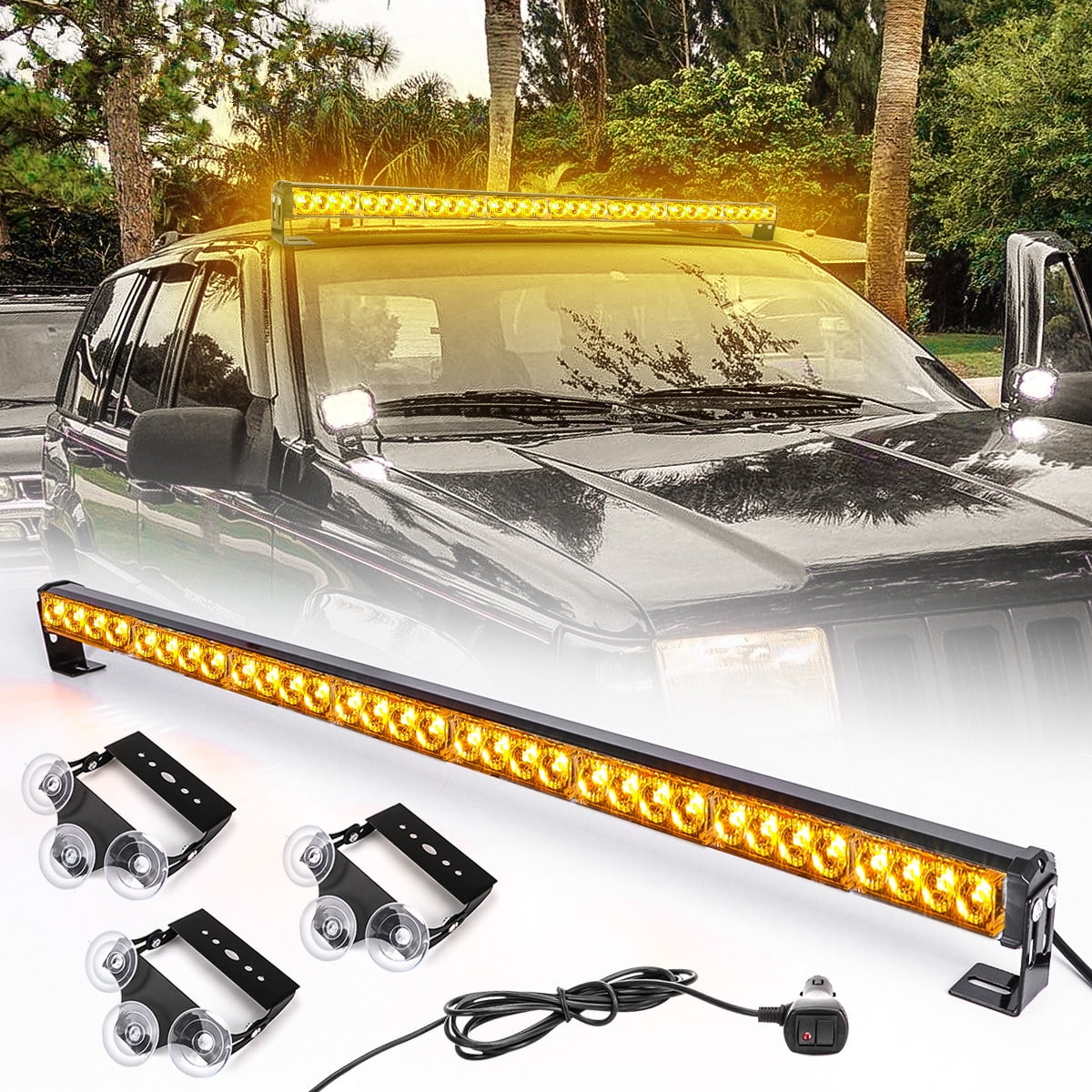 LE-JX 35" 32 LED Traffic Advisor Emergency Hazard Warning Strobe Light ...