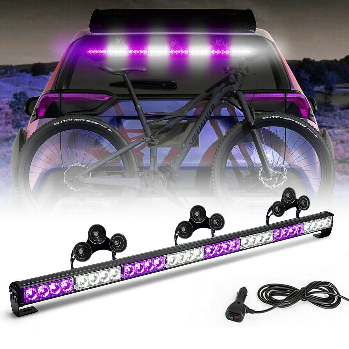 LE-JX 35.5 Inch Traffic Advisor Light Bar 13 Flash Patterns 32 LED ...
