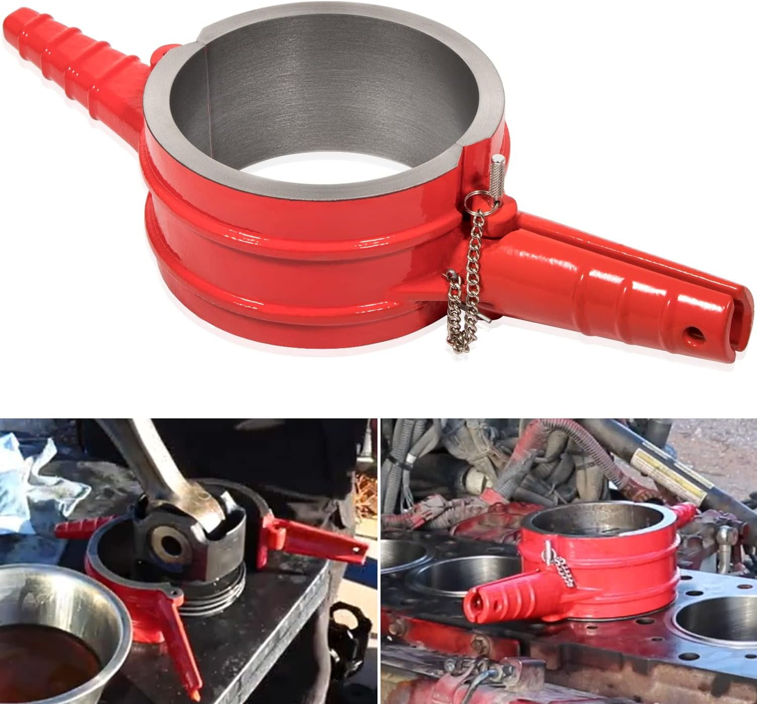 LE-JX 7040 Piston Ring Compressor 5.4" Bore Remover Installer Tool For ...