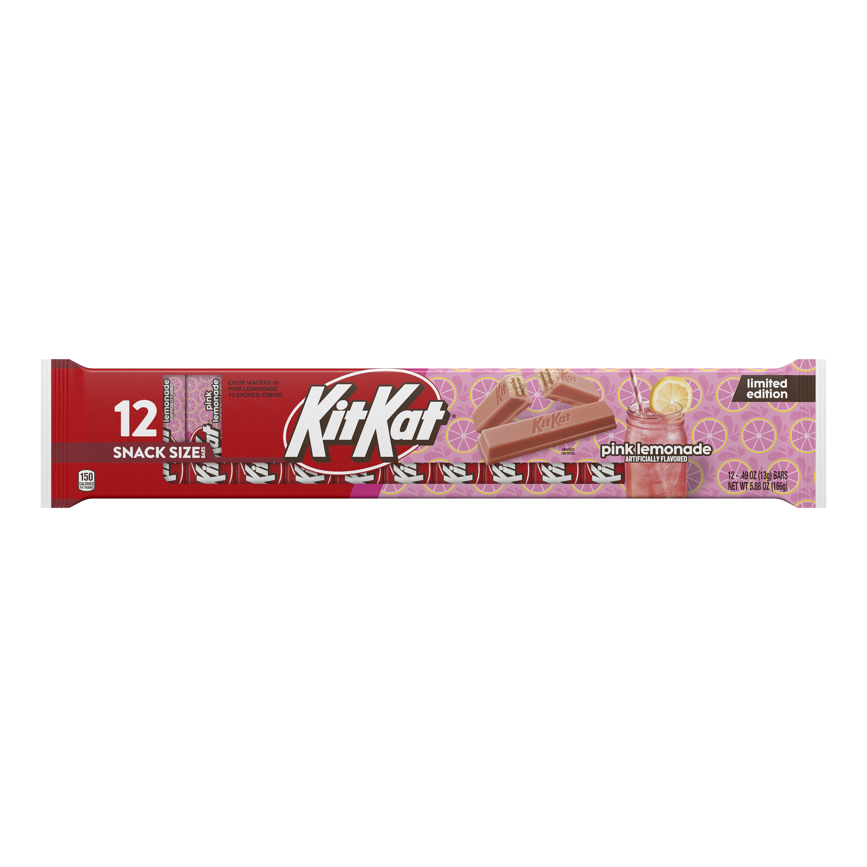 LE KIT KAT CRISP WAFERS IN PINK LEMONADE FLAVORED CREME SNACK SIZE BAR ...