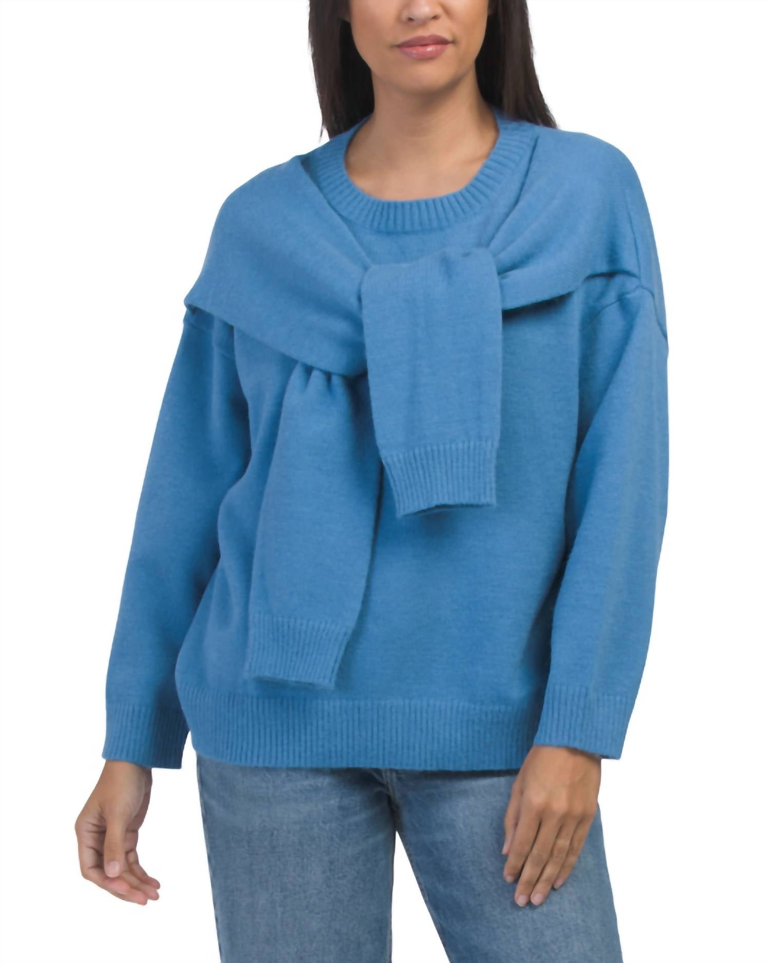LE LIS Over The Shoulder Tie Pullover Sweater - Walmart.com
