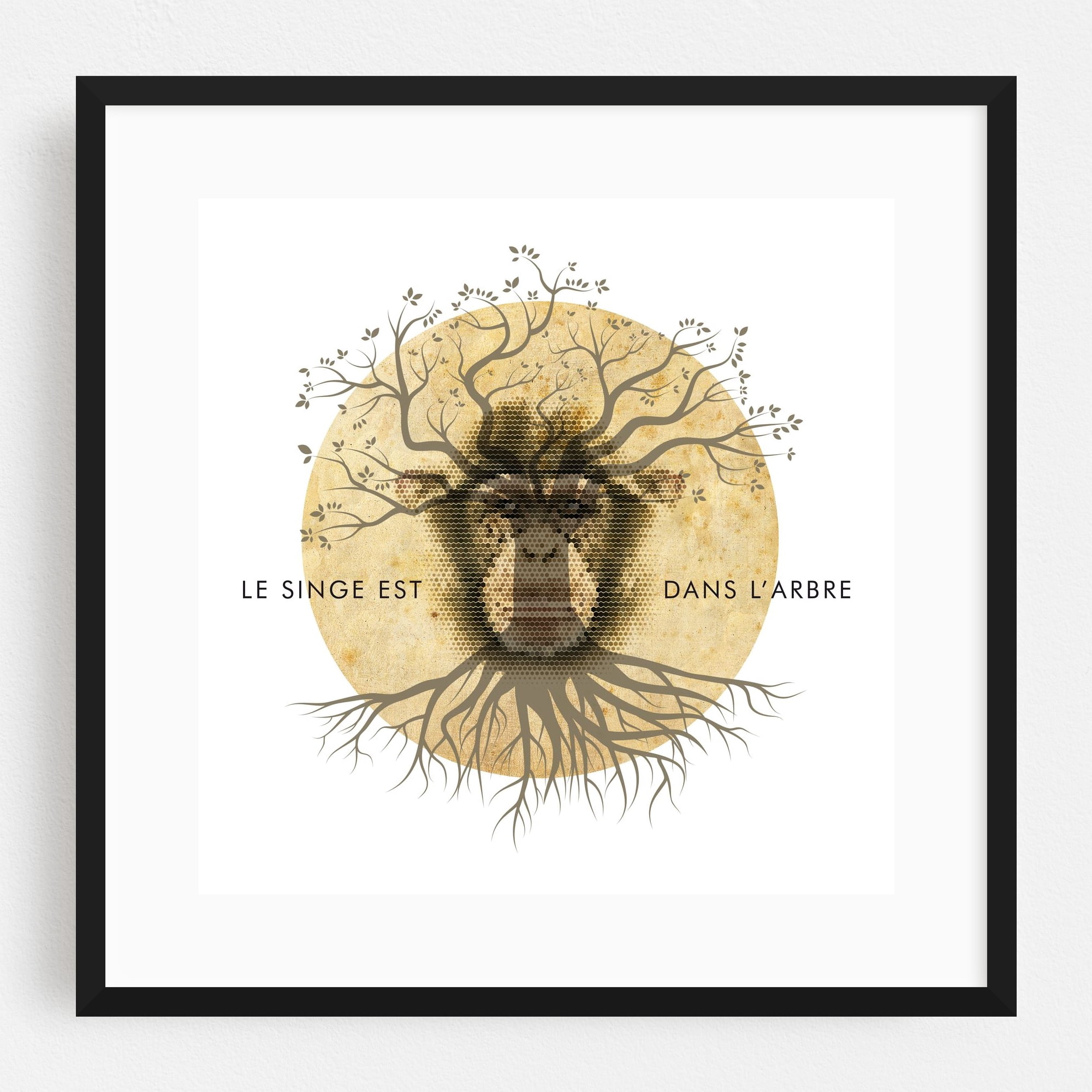 LE SINGE EST DANS L'ARBRE - Collage Surrealism Animal Nature Abstract ...