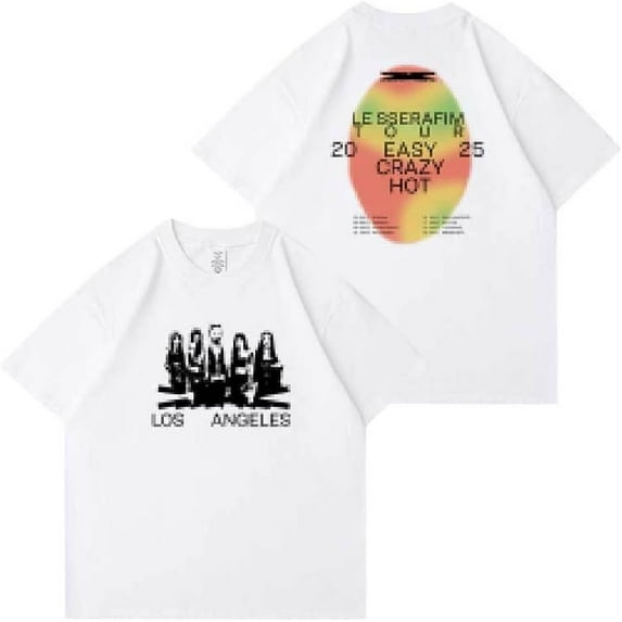 LE SSERAFIM Easy Crazy Hot 2025 Tour T-Shirt - 100% Cotton Kpop Merch ...