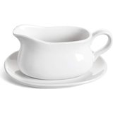 LE TAUCI 17oz Gravy Boat with Saucer Stand, Set of 1, Ceramic Sauce ...