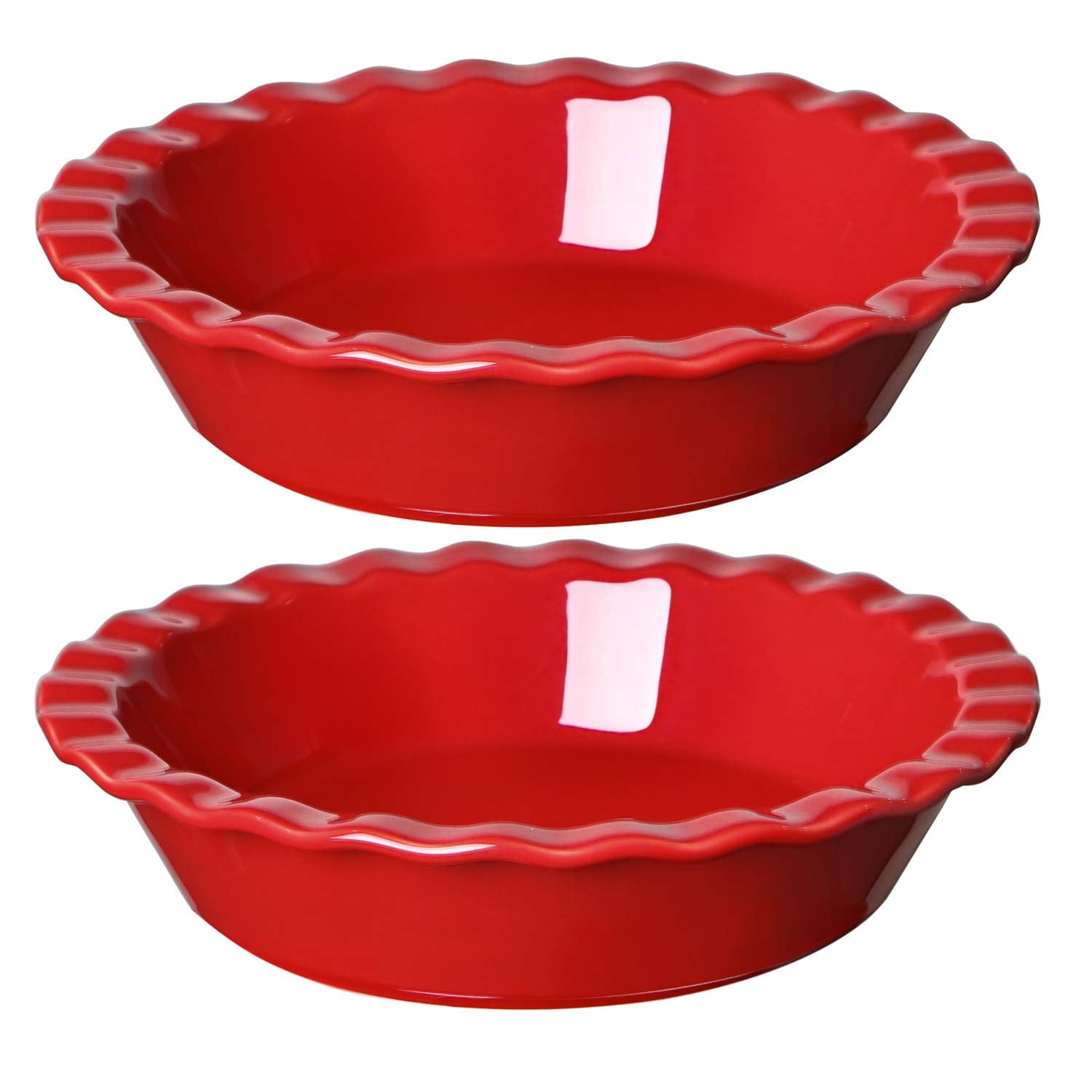 LE TAUCI 52 OZ Capacity Ceramic Pie Pans, 9 Inch Deep Dish Baking ...