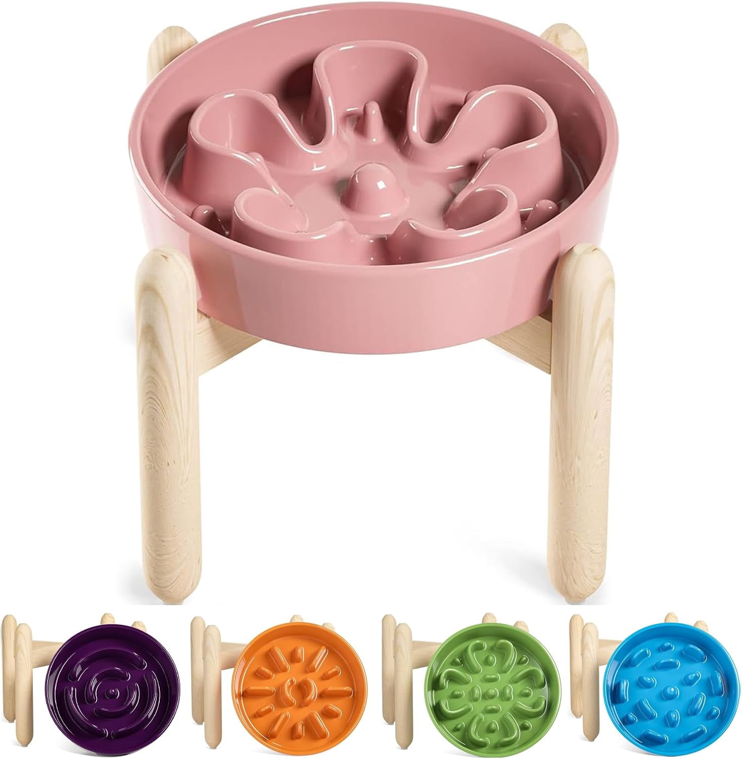 LE TAUCI Ceramic Slow Feeder Dog Bowls Small Breed, 0.6 Cups Dog Food ...