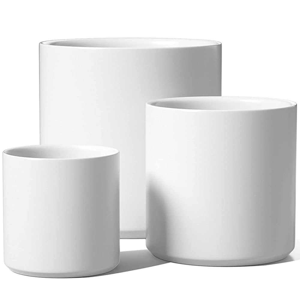 LE TAUCI Large Plant Pots Set, 10/8/6 Inch Ceramic Planters for Indoor ...