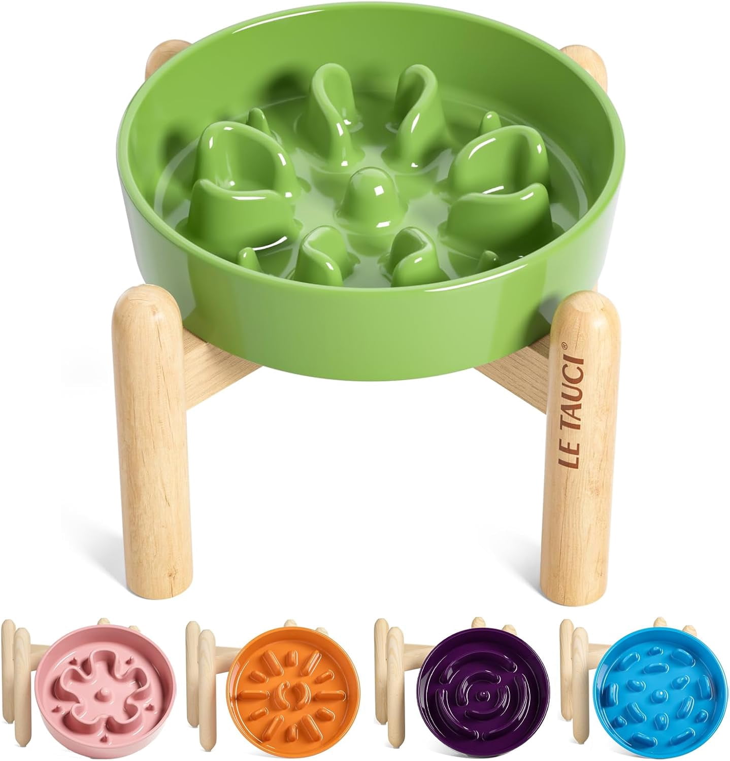 LE TAUCI Slow Feeder Dog Bowls Ceramic, 1.5 Cups Dog Food Bowl, Puppy ...