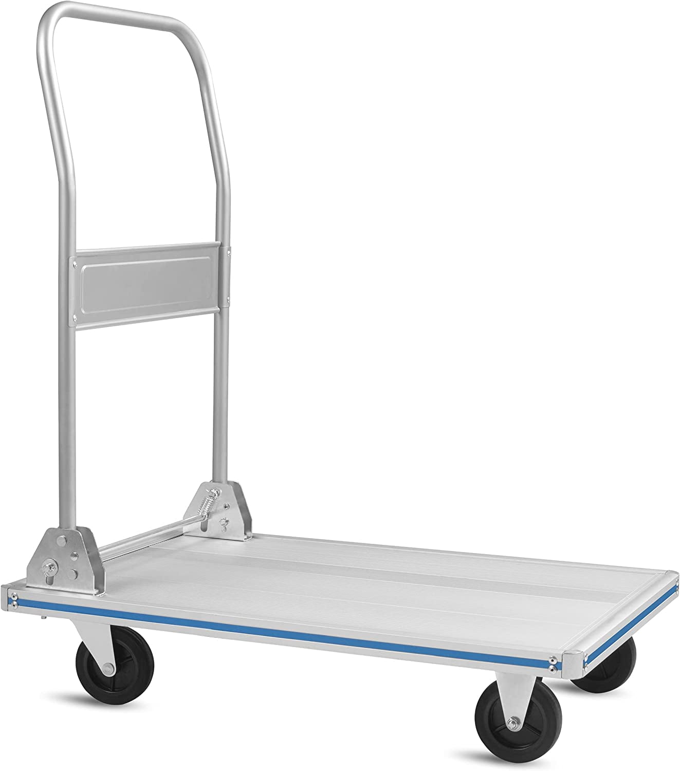 LEADALLWAY Flatbed Cart Aluminum Foldable Platform Cart 440lbs Capacity ...
