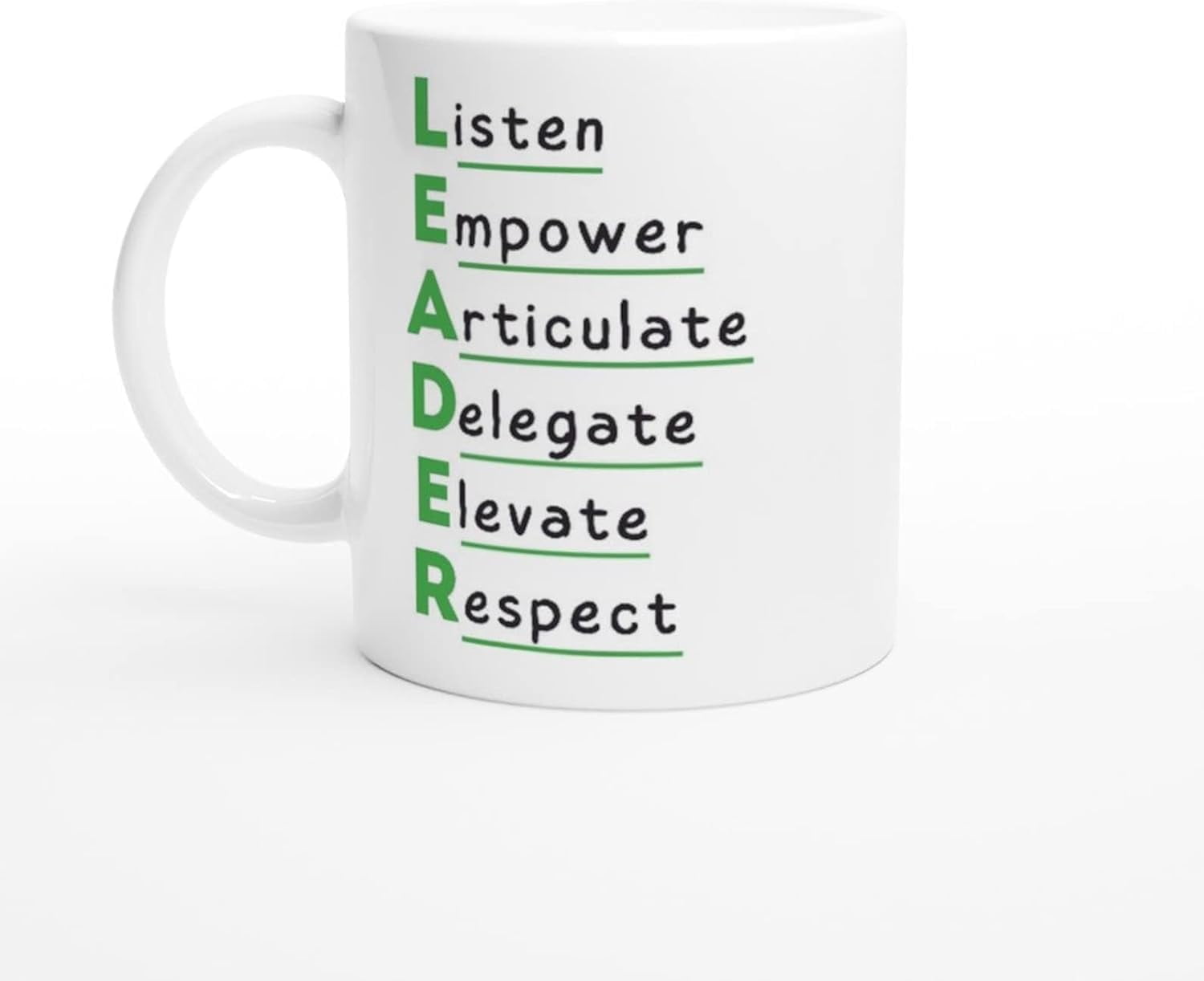 LEADER Acronym Ceramic Mug – “Listen, Empower, Articulate, Delegate ...
