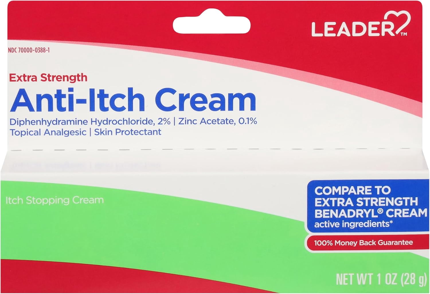 LEADER Anti-Itch Cream Extra Strength, Topical Analgesic, Skin ...