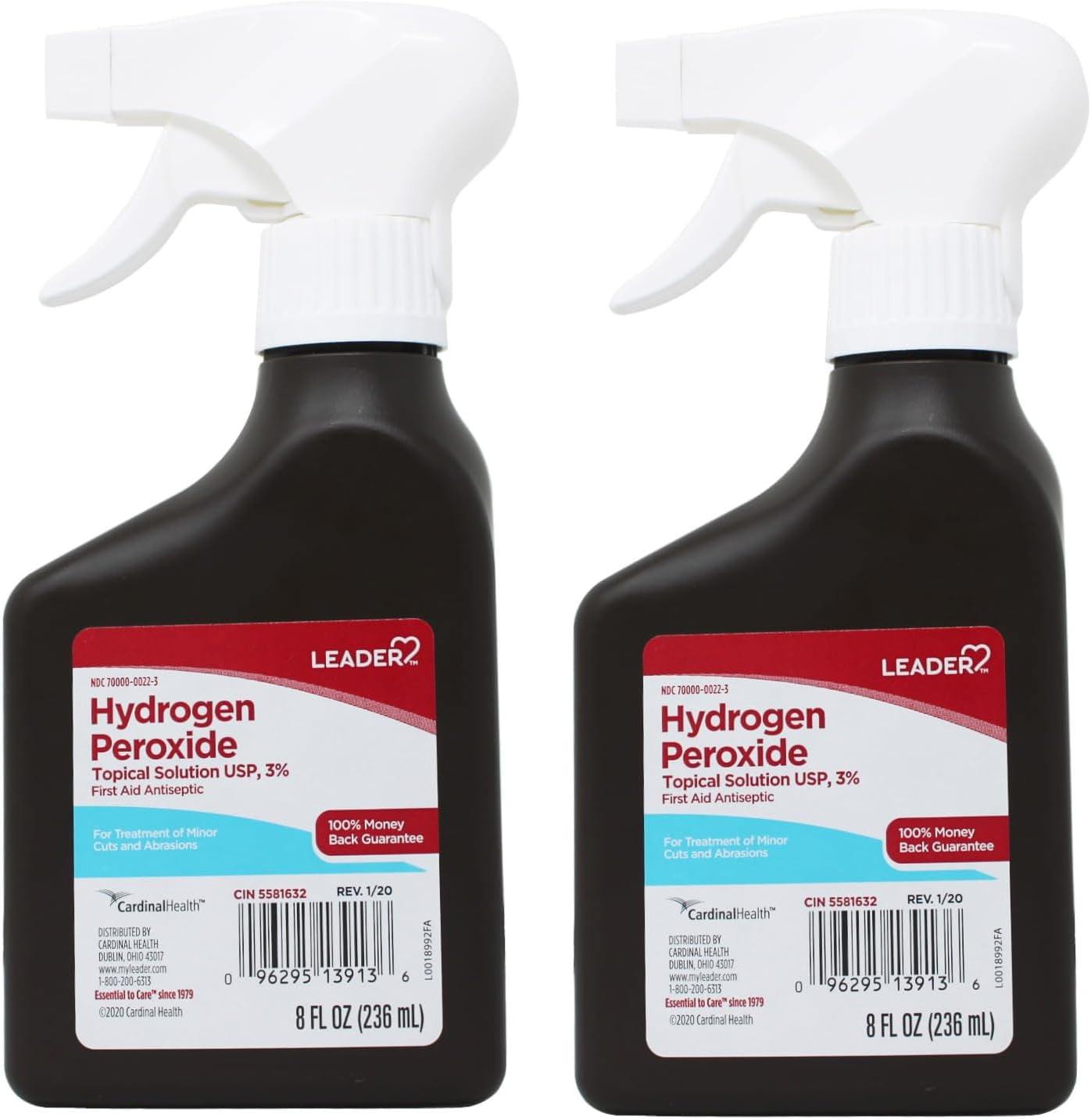 LEADER Hydrogen Peroxide 3% Topical Solution, First Aid Antiseptic ...