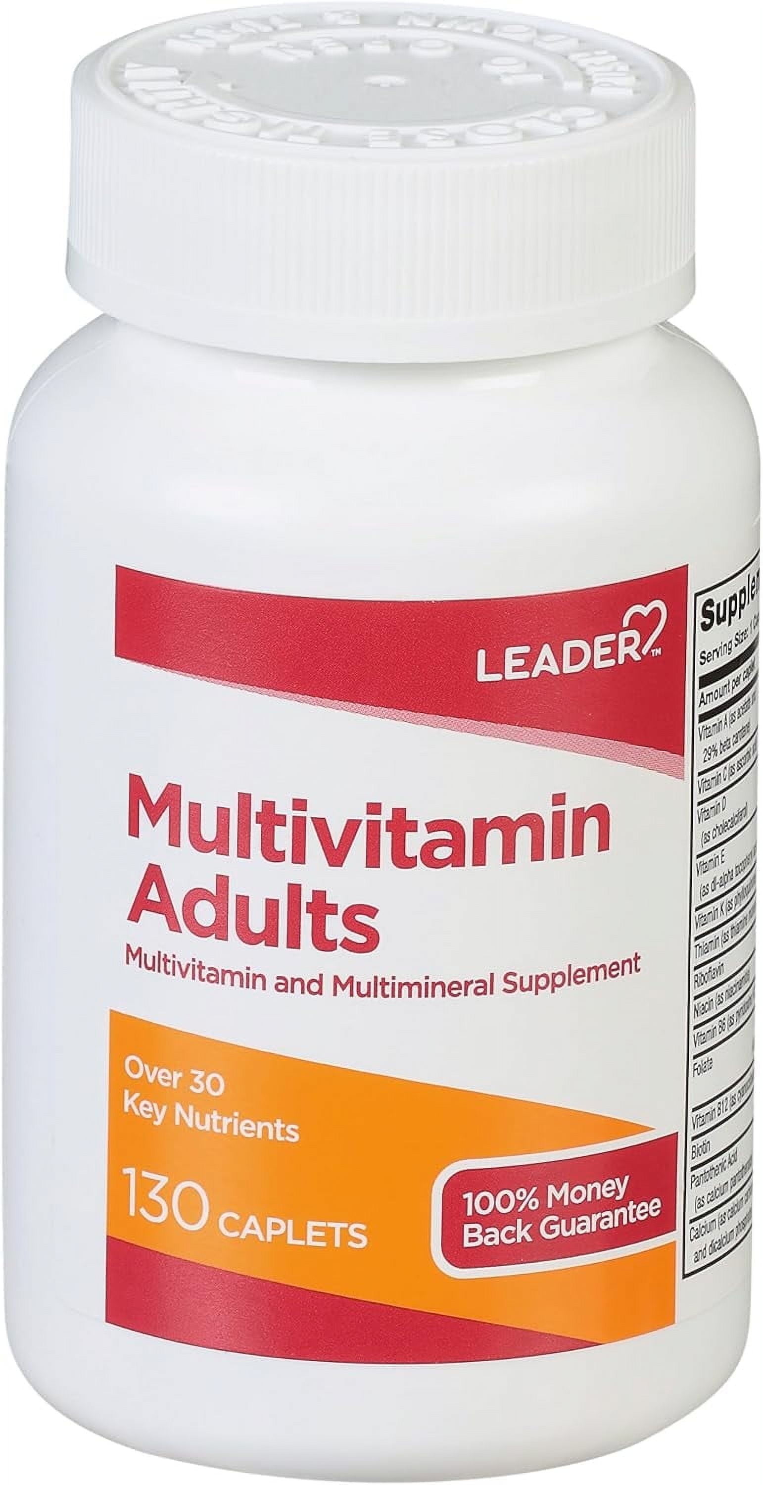 LEADER Multivitamin Adults Caplets, 130 ct Compare to Centrum Daily ...