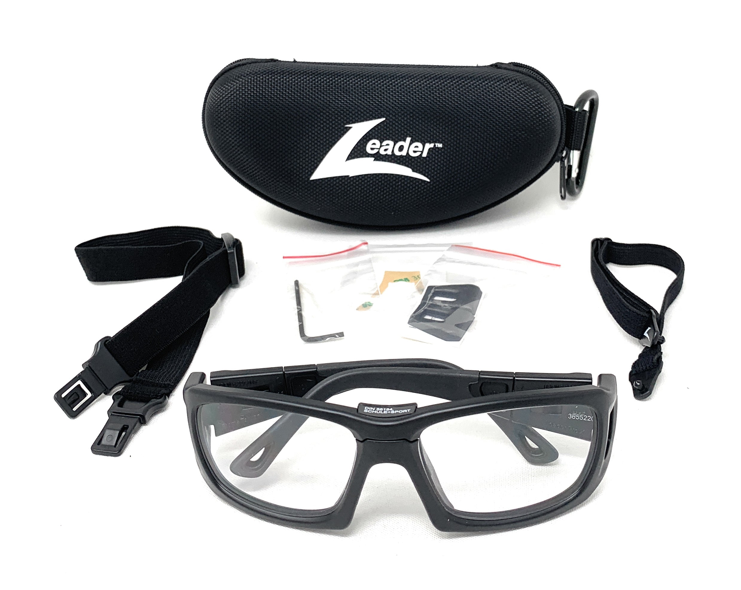 LEADER ProX Sport Goggles Package Matte Black ASTM Basketball Soccer ...