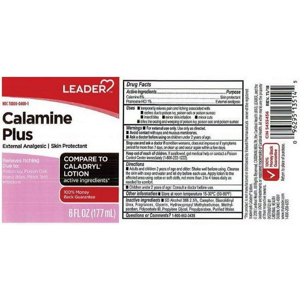 LEADER(TM) Calagesic Lotion 6 oz (Compare to Caladryl Lotion) - Walmart.com