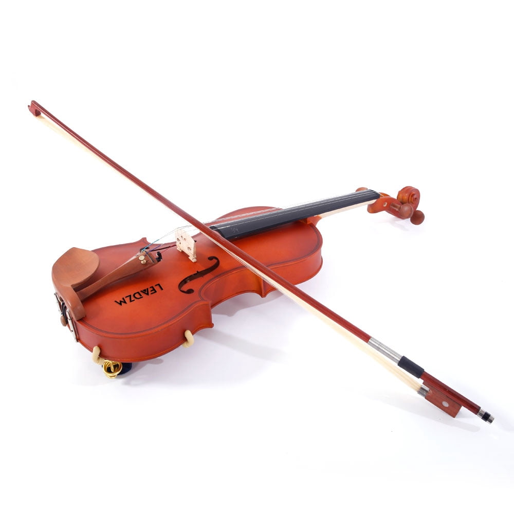 LEADZM 4/4 Violin, Full Size Solid Wood Violin, Acoustic Violin with ...