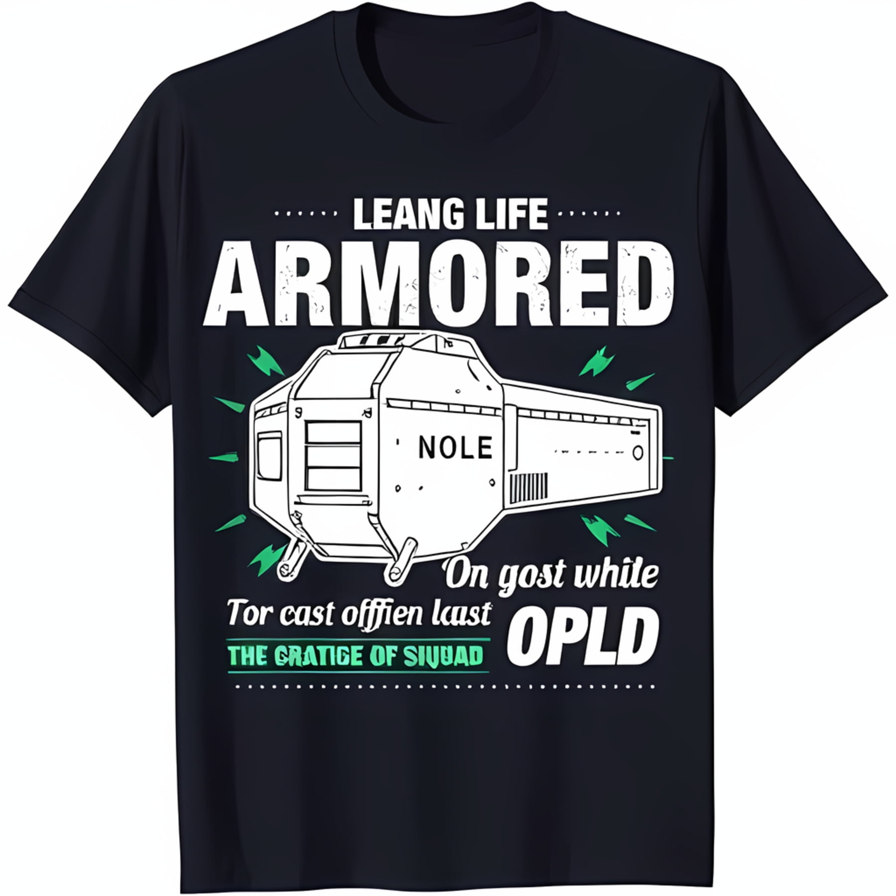 LEANG LIFE ARMORED Graphic Black T-Shirt with Design & Unique ...