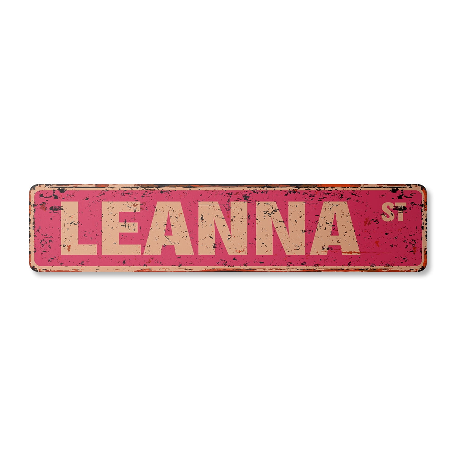LEANNA Vintage Plastic Street Sign Childrens Name Room Sign | Indoor ...