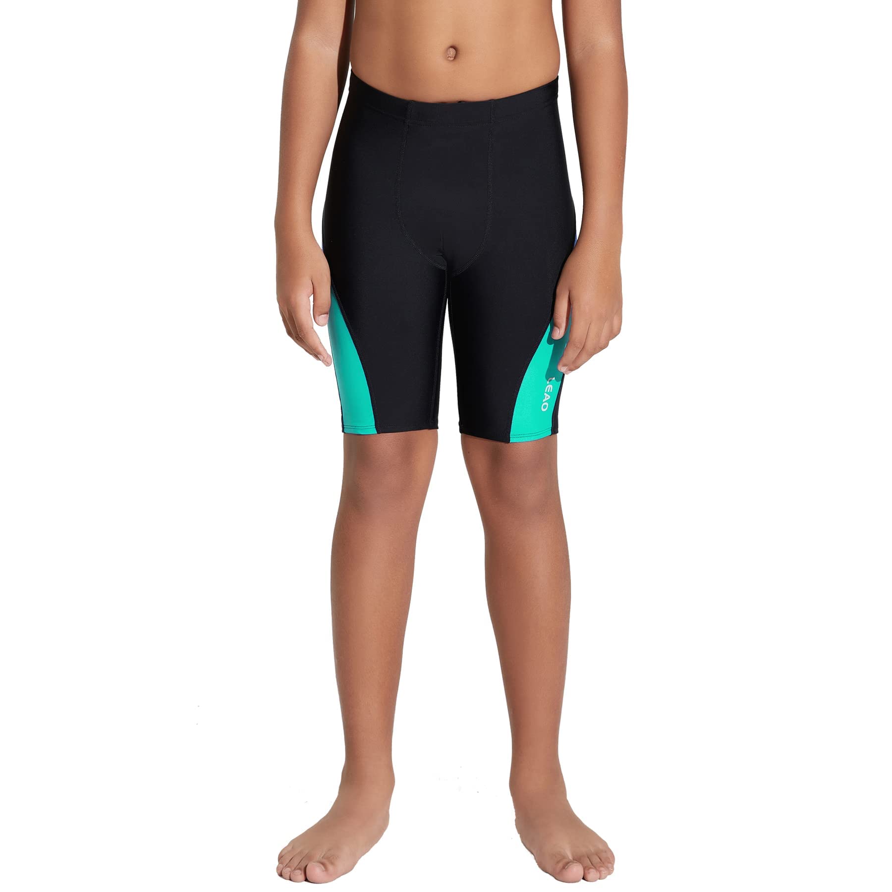 LEAO Youth Boys Swim Jammers Solid Swimsuit UPF 50+ Sun Pretection ...