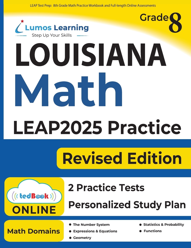 Pre-Owned LEAP Test Prep: 8th Grade Math Practice Workbook and Full ...