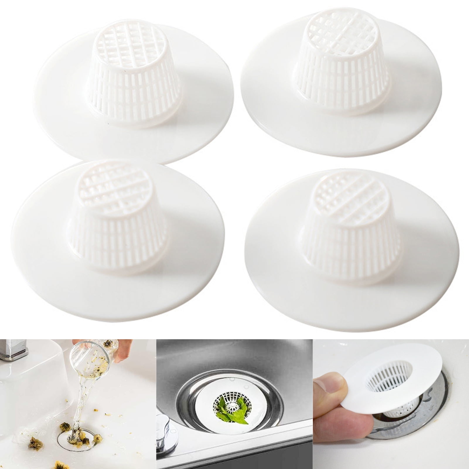 LEAQU 4Pcs/Set Bathroom Plastic Drain Hair Stopper Strainers Sink ...