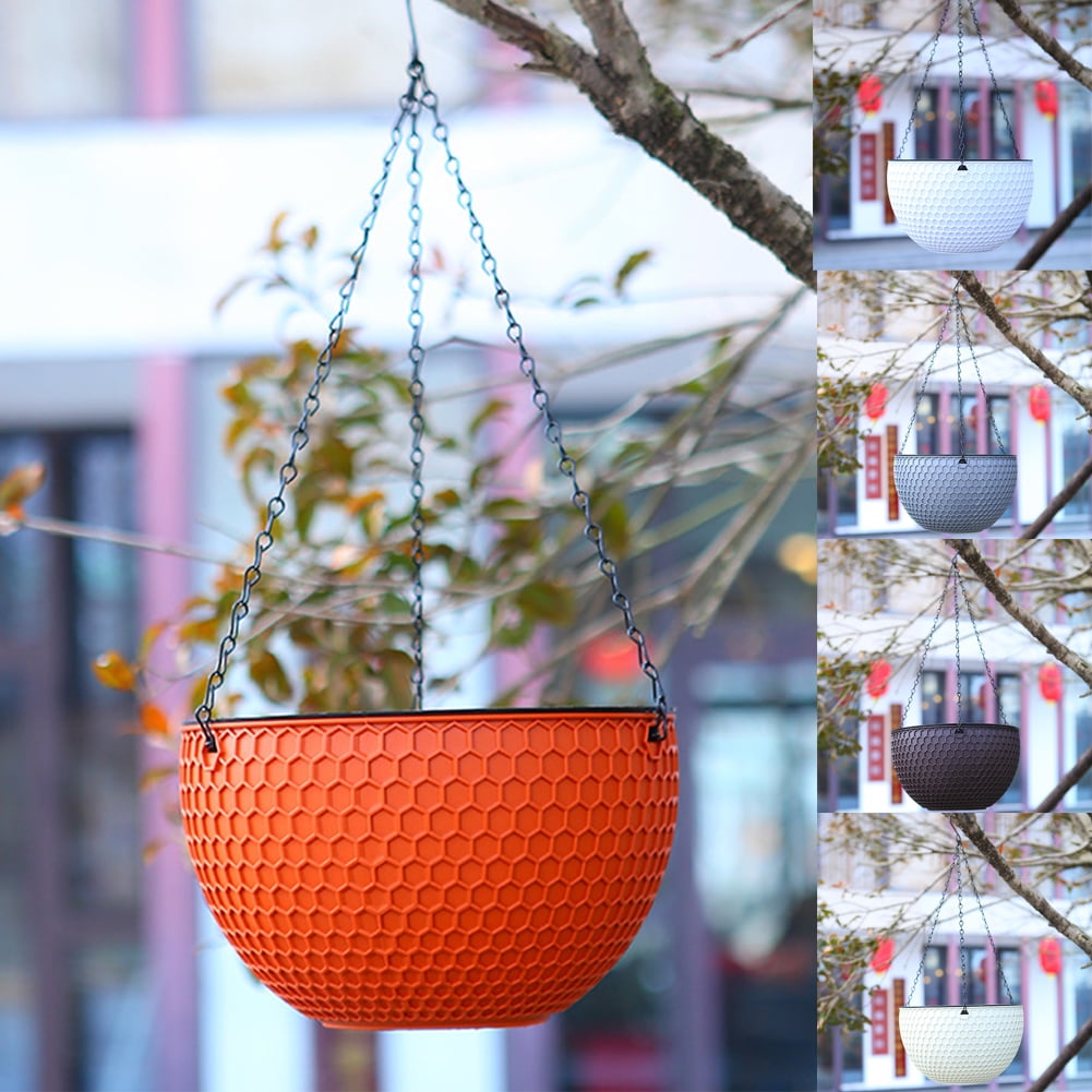 LEAQU Hanging Planter Flower Plant Pots Hanging Flower Pots for Outdoor ...