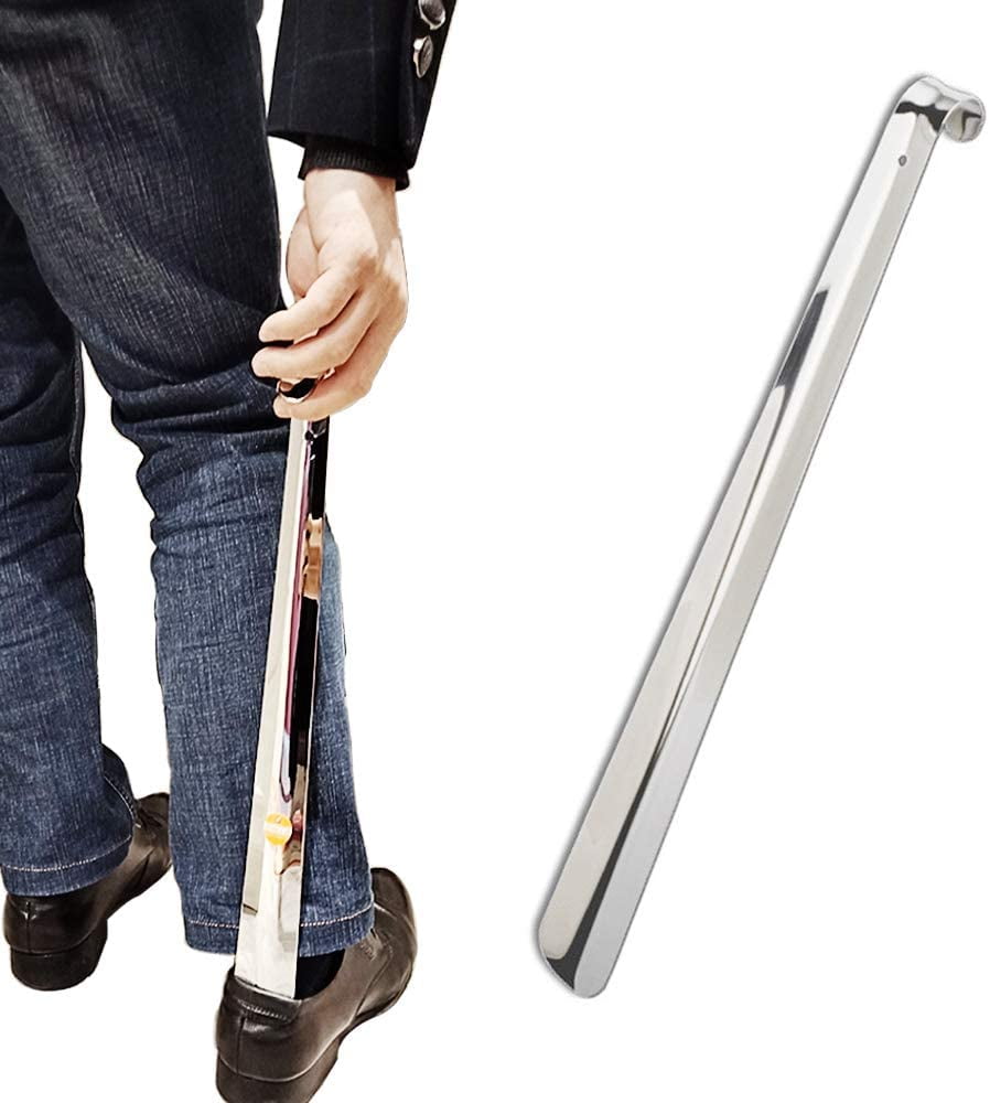 LEAQU Metal Shoe Horn Long Handle, Heavy Duty Stainless Steel Shoehorns ...