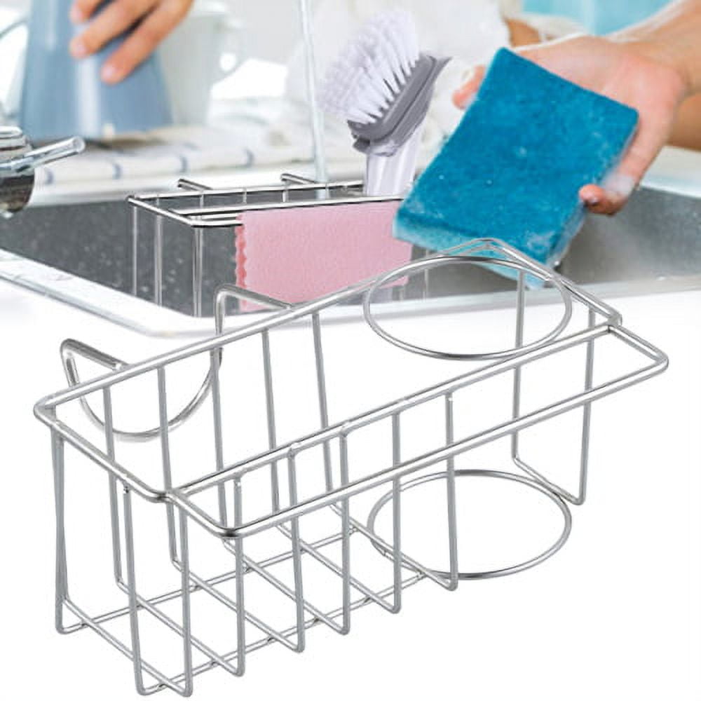 LEAQU Sponge Holder for Kitchen Sink, Hanging Sink Caddy, Stainless ...