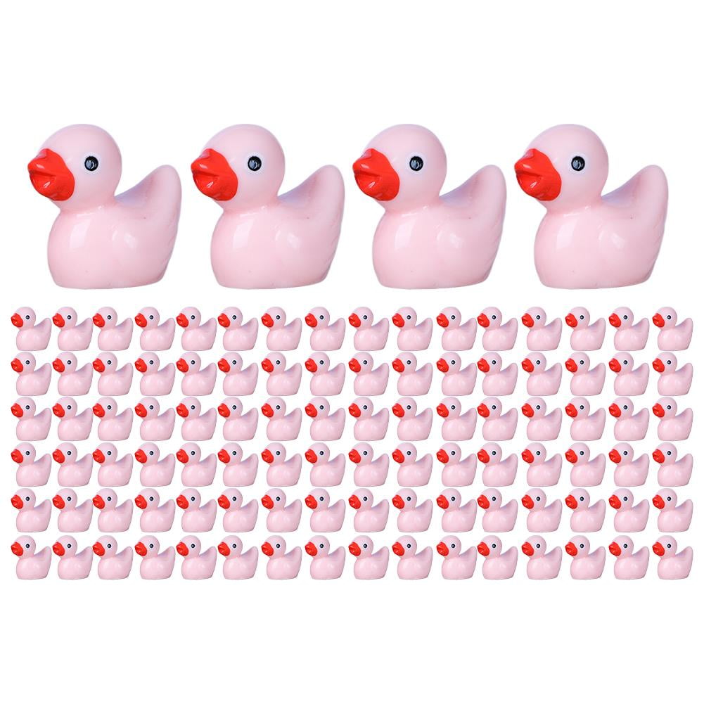 LEARNEV 100/200PCS Mini Rubber Ducks Miniature Resin Ducks Yellow Tiny ...