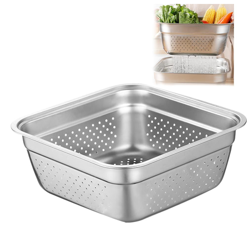 LEARNEVER 2-in-1 Washing Up Bowl, Stainless Steel Dish Tub with ...
