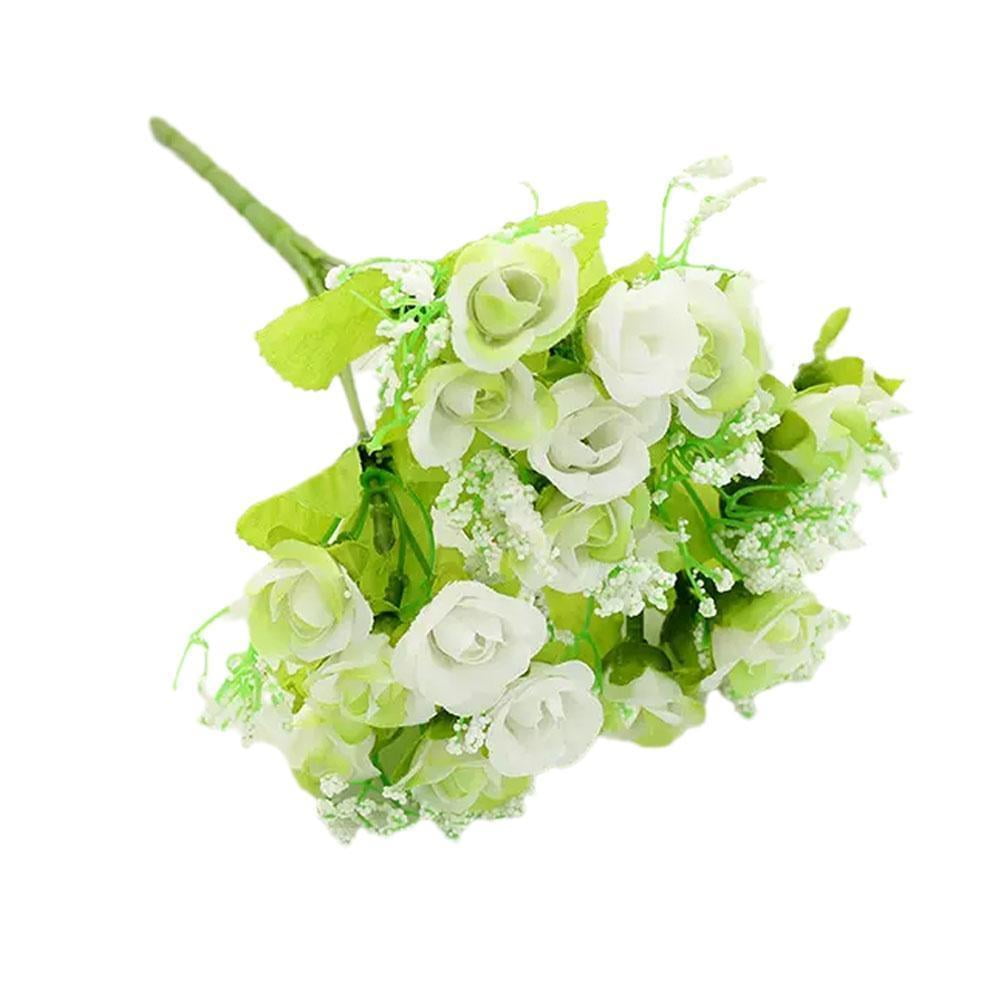 LEARNEVER 21Heads Stems Artificial silk Flowers Rose Bunch Wedding ...