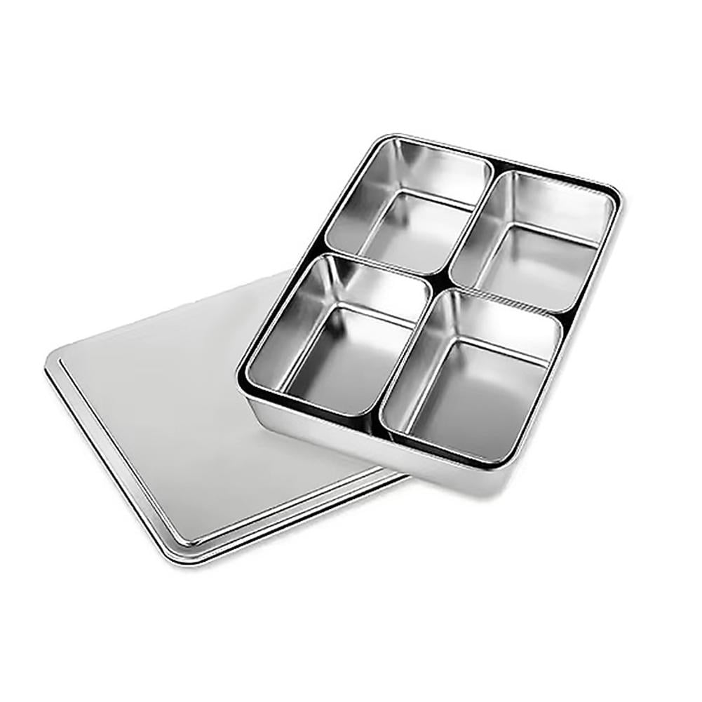 LEARNEVER 304 Stainless Steel Square Relish Box Seasoning Box Chef ...