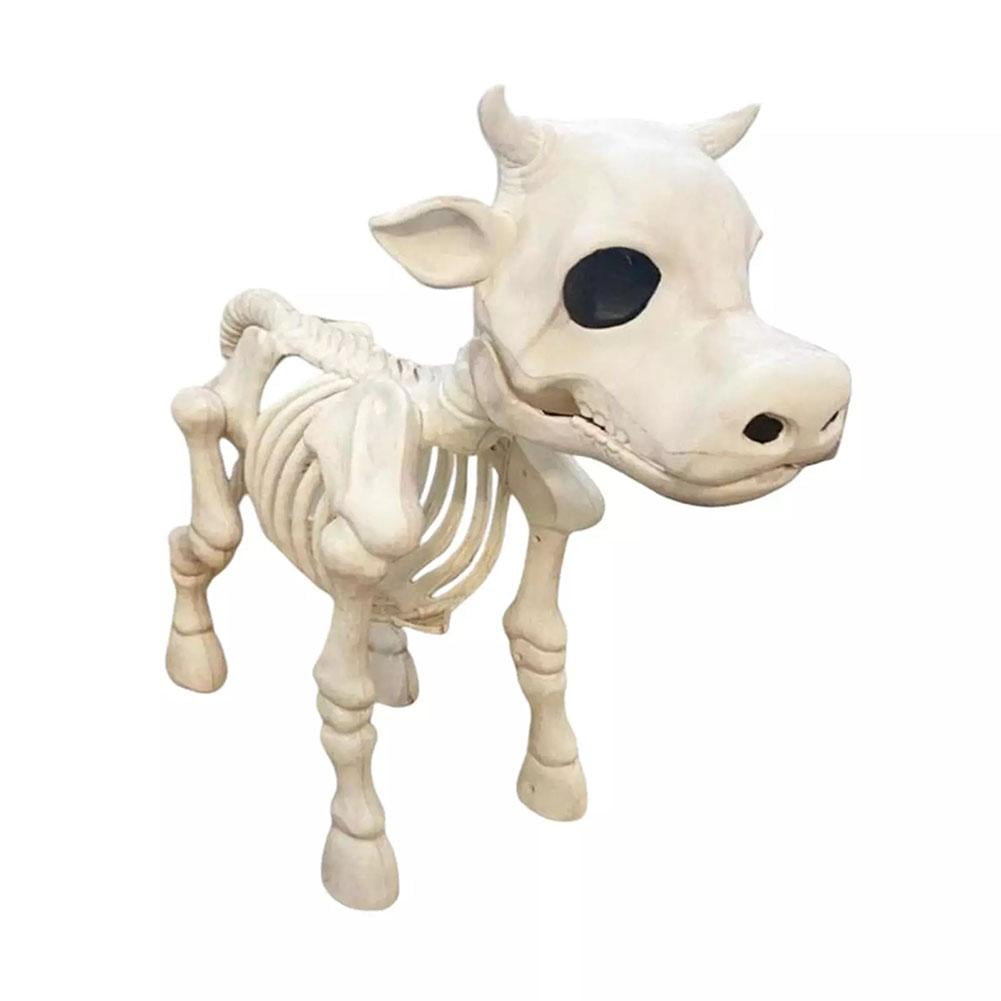 LEARNEVER Halloween Cow Skeleton Decoration Skull Cow Statue Outdoor ...