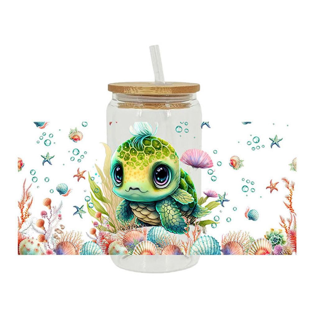 LEARNEVER Ocean Cartoon Sticker Waterproof for Wraps Glass Cups Save ...
