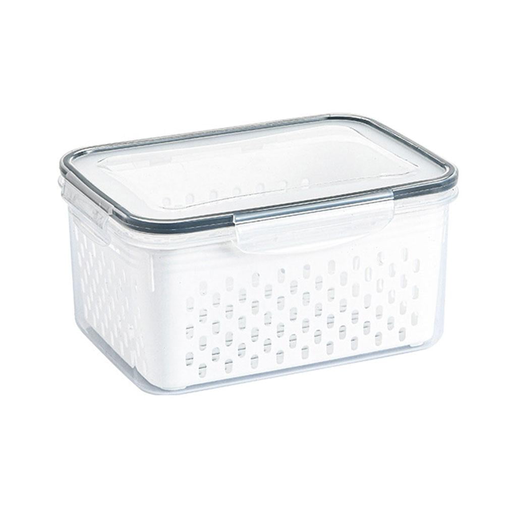 LEARNEVER Plastic Crisper Box Drainage of Fruits and Vegetables for ...