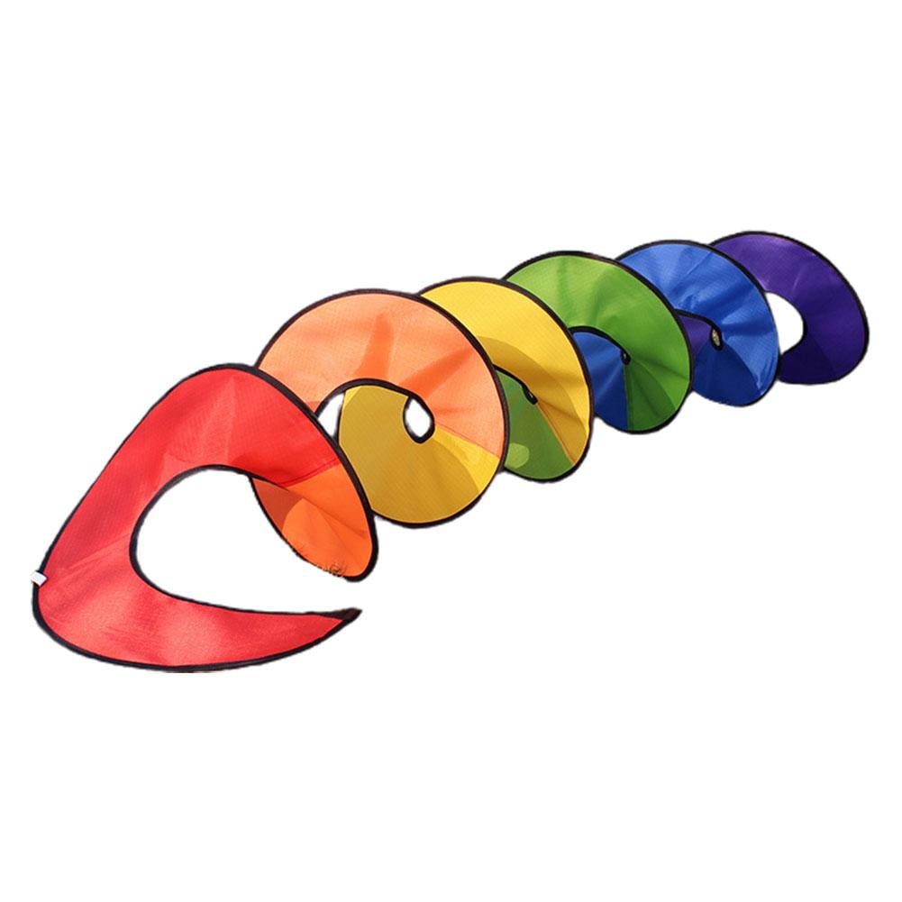 LEARNEVER Rotating Colorful Wind Strip Decor Windmill Rainbow Spinner ...